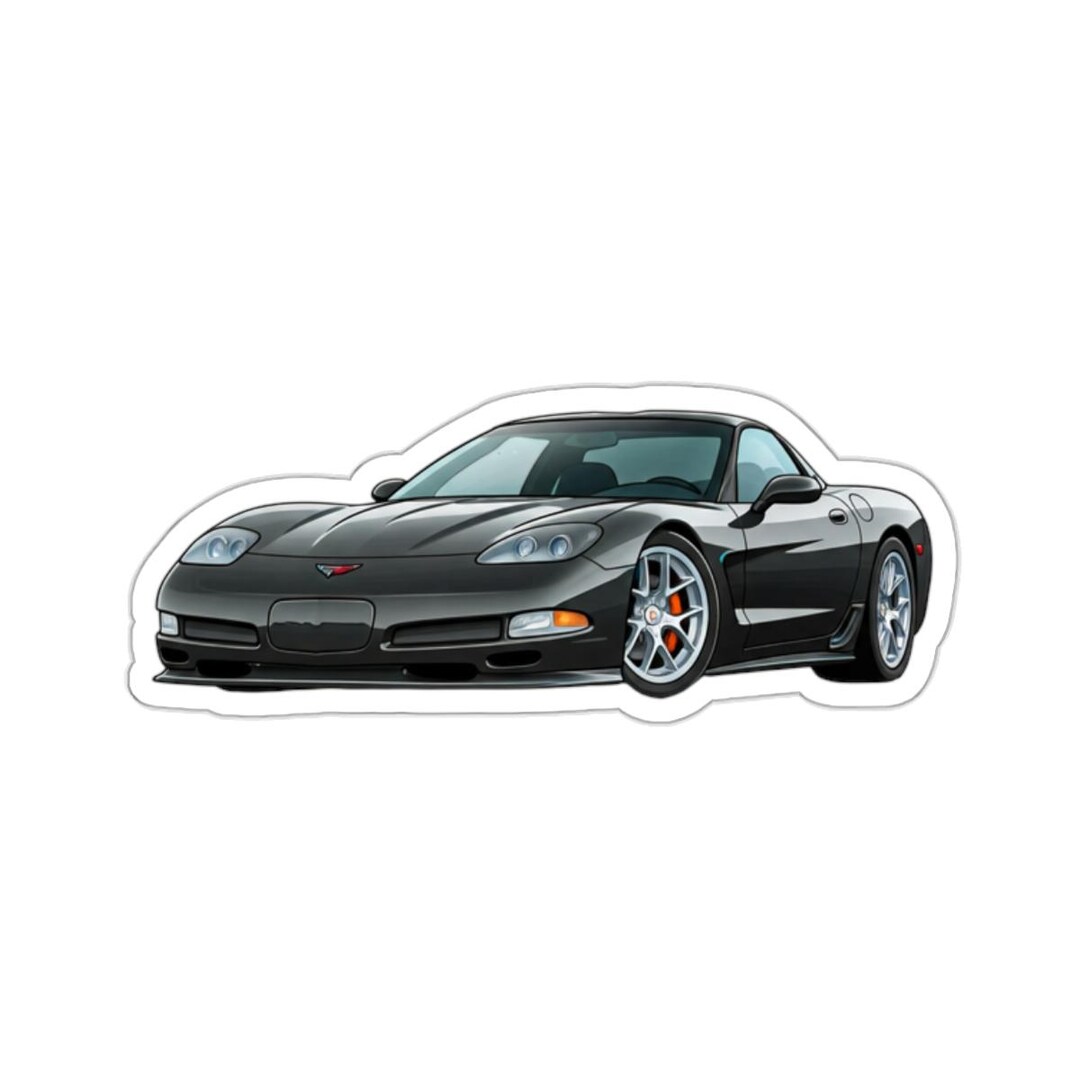 C6 Corvette Cartoon Style Kiss-cut Stickers, Bumper Sticker, Car Decal ...