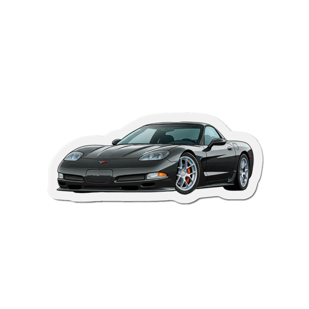 Cartoon C6 Corvette Die-cut Magnet, Car Lover Gift, Fridge Decor ...