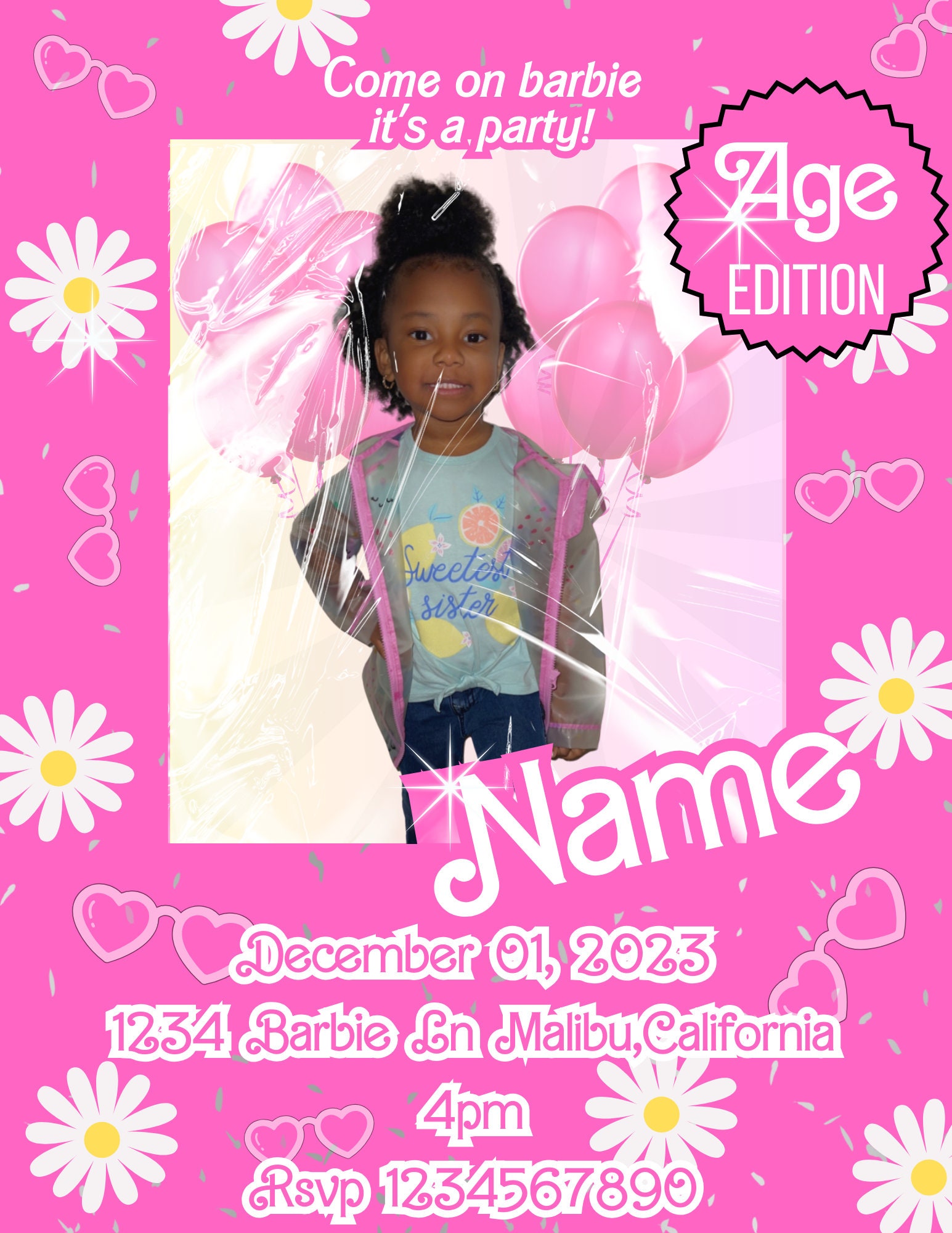 Custom Barbie Birthday Invitation **digital Download*** - Etsy