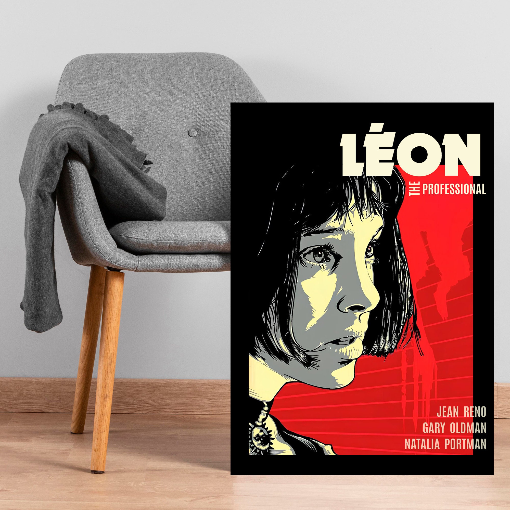Leon Movie Poster, Modern Movie Poster Print, Leon the Professional ...