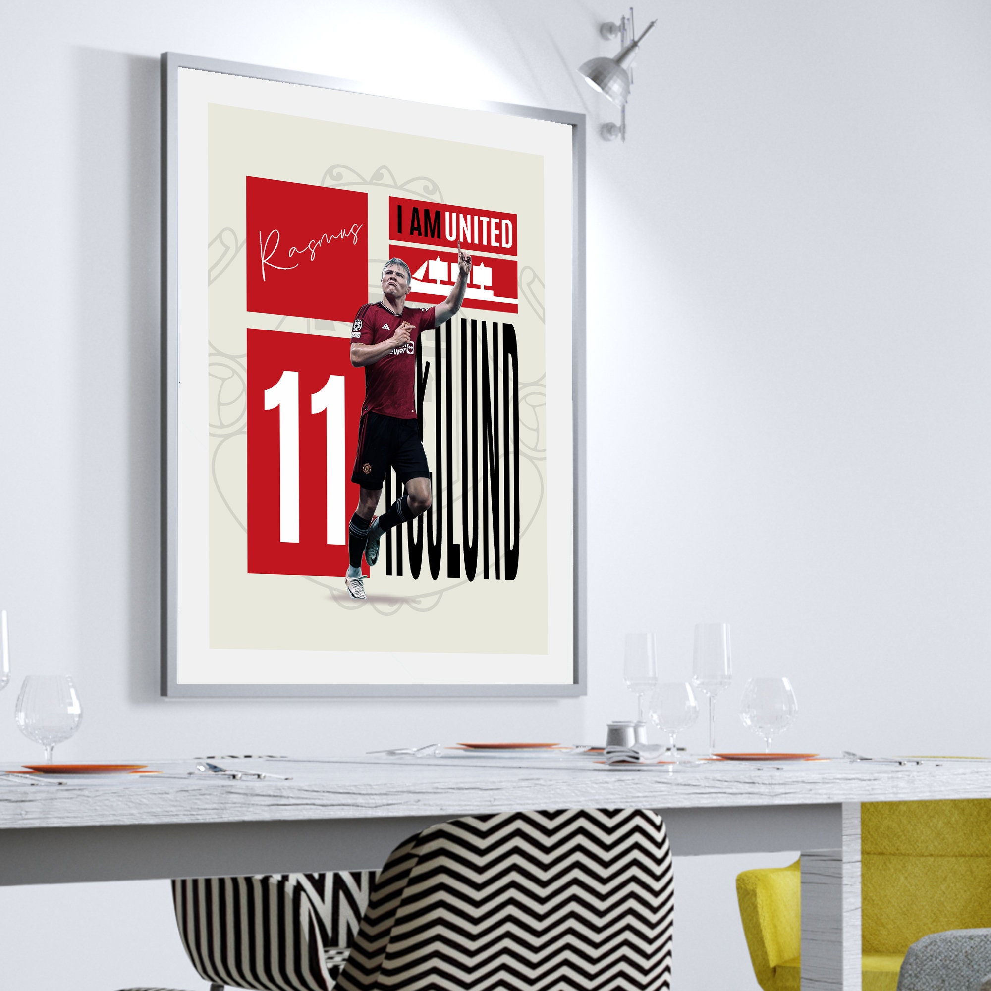 Rasmus Hojlund Fútbolista Famoso Profesional MU FC Póster vendido por ...