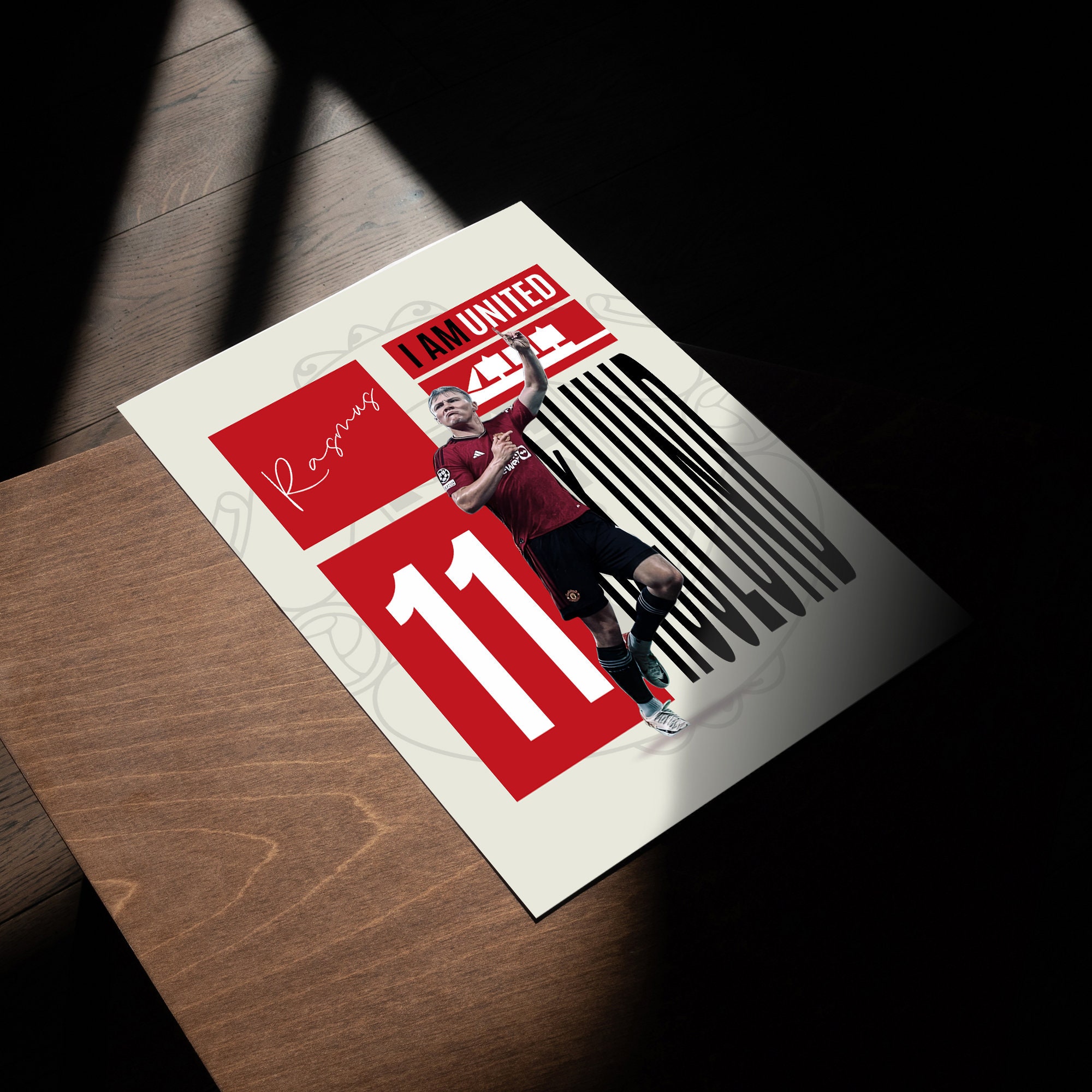 Rasmus Hojlund Fútbolista Famoso Profesional MU FC Póster vendido por ...