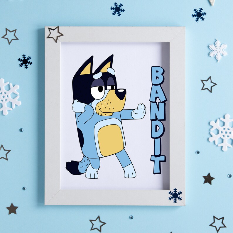 Bluey Daddy Bandit Dance Poster Kids Tv Series Bluey Cartoon - Etsy ...