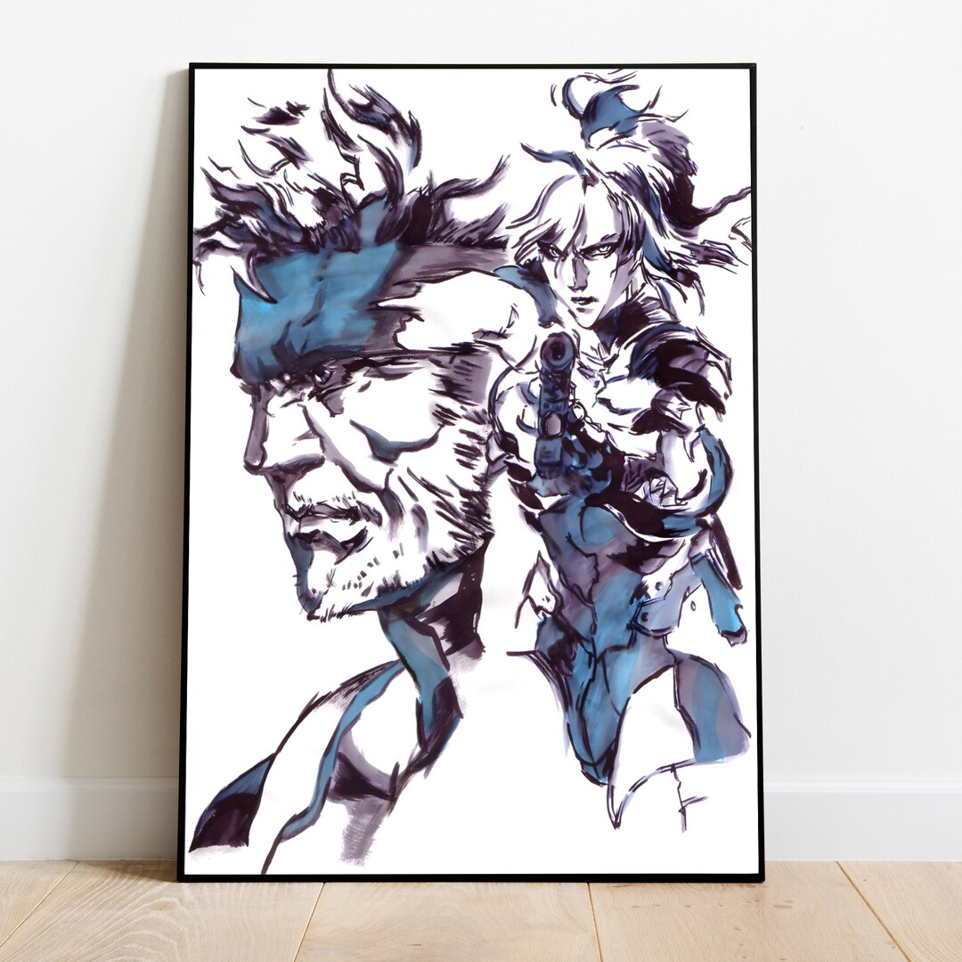 Snake and Raiden Metal Gear Solid 2 High Resolution Poster, Gaming ...