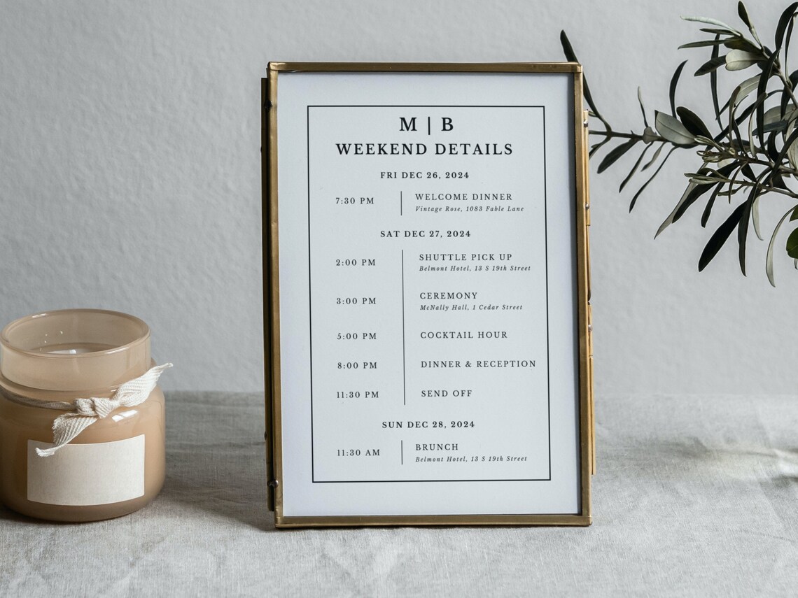 Wedding Day Timeline Template, Editable Wedding Timeline, Reception ...