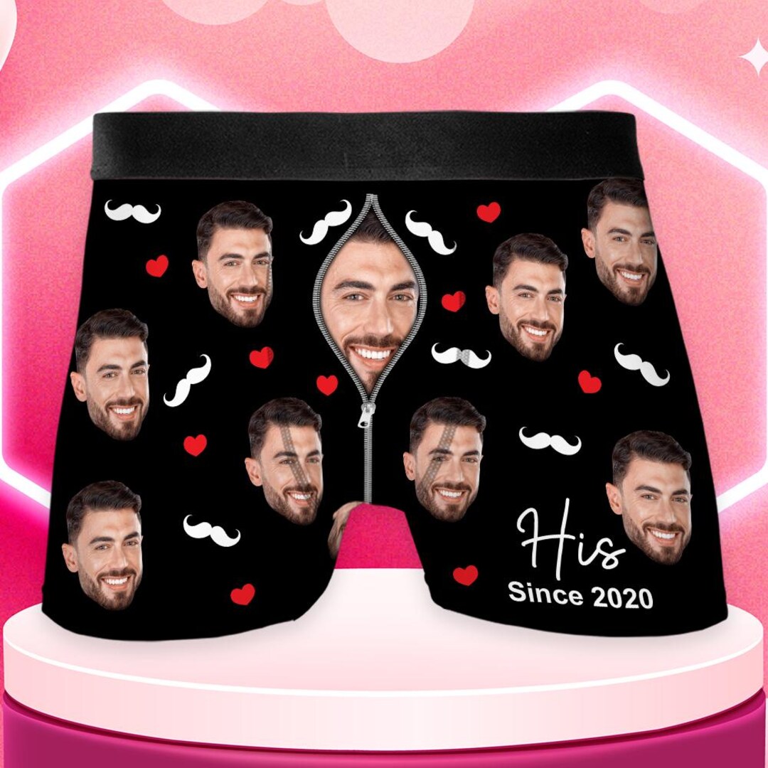 Personalized Photo Men's Boxers, Custom Men Underwear, Men's Boxer ...