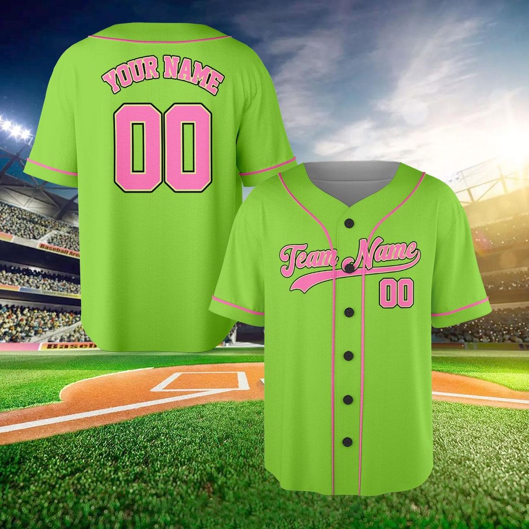Personalized Neon Color Baseball Jersey, Custom Baseball Jersey ...