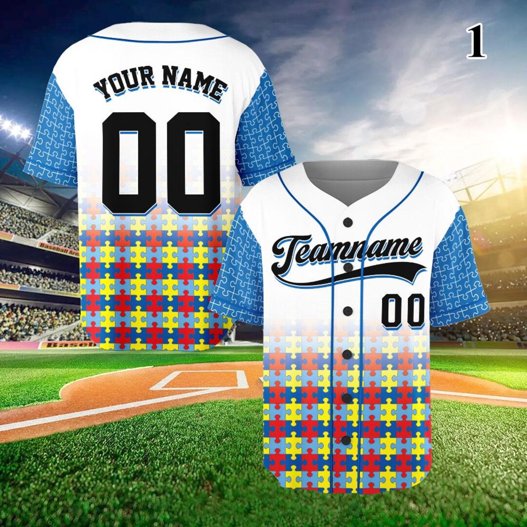 Personalized Autism Awareness Baseball Jersey, Autism Shirts for Mom ...