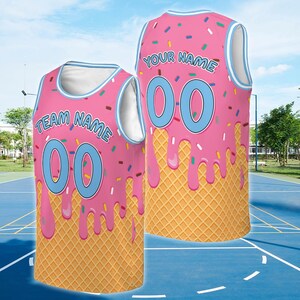 Personalized Ice Cream Drip Basketball Jersey, Custom Basketball Jersey ...