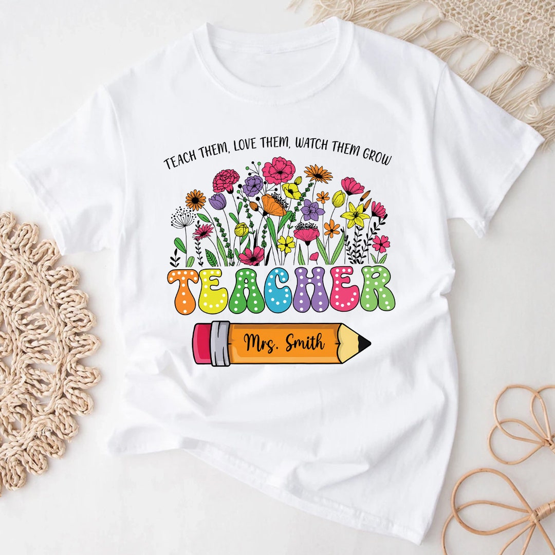 Custom Teacher Shirt, Teacher Tee, Personalized Teacher Gift, Teacher ...