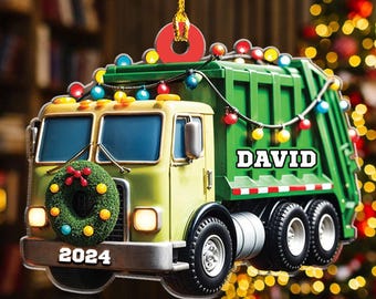 Garbage Truck Ornament Trash Truck Custom Personalized Christmas ...