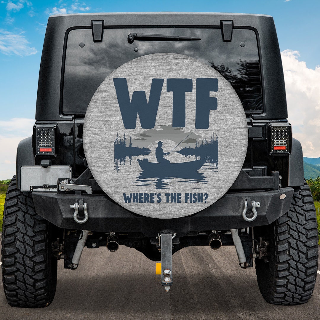 Fishing Spare Tire Cover, Where's the Fish Fishing Accessory, Car ...
