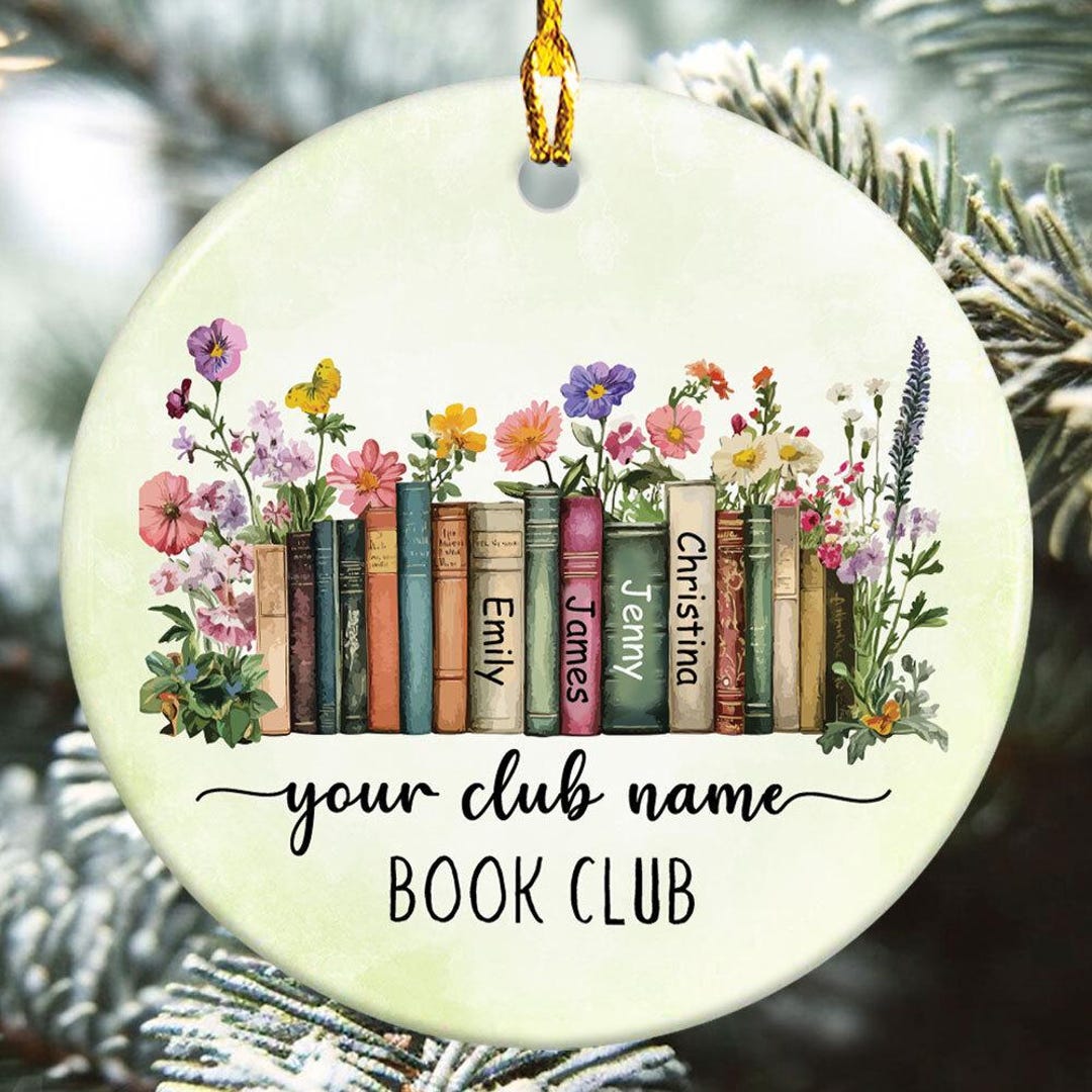 Personalized Book Club Ornament, Book Ornament, Book Lover Gifts, Book ...