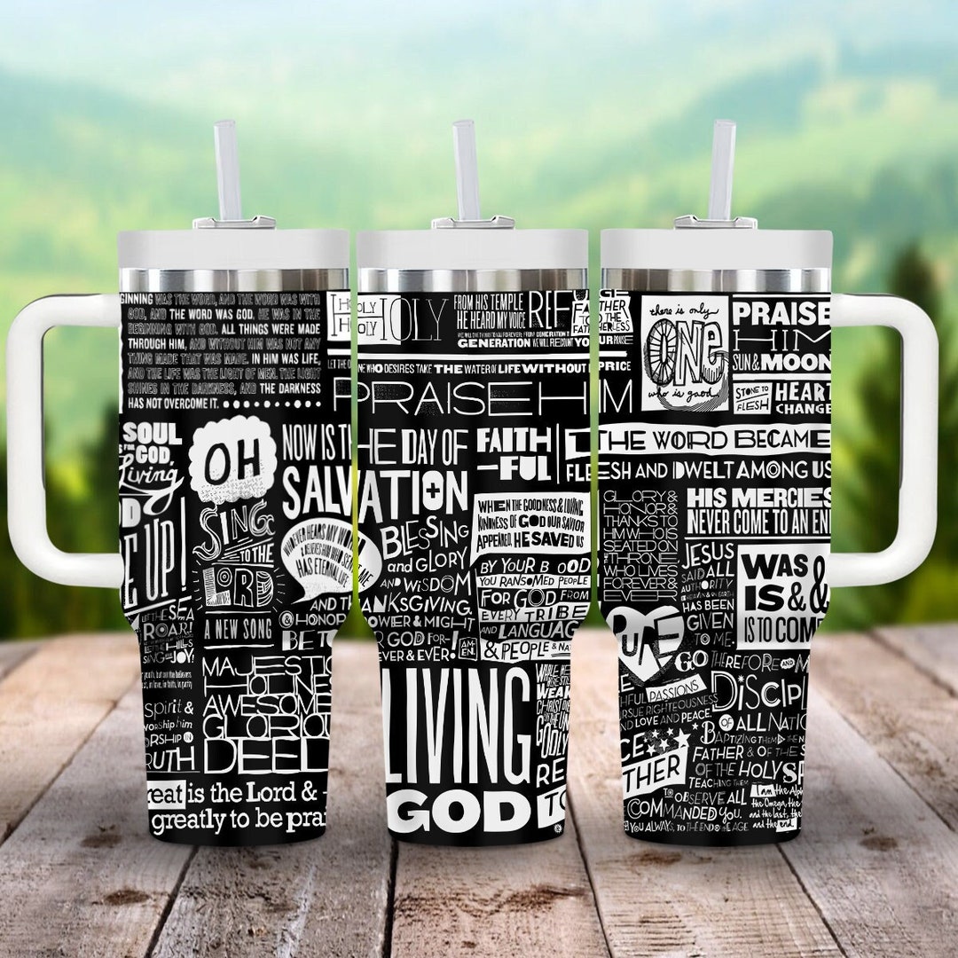 God Tag Cloud Tumbler, Christian Tag Cloud Tumbler, 40oz Tumbler With ...