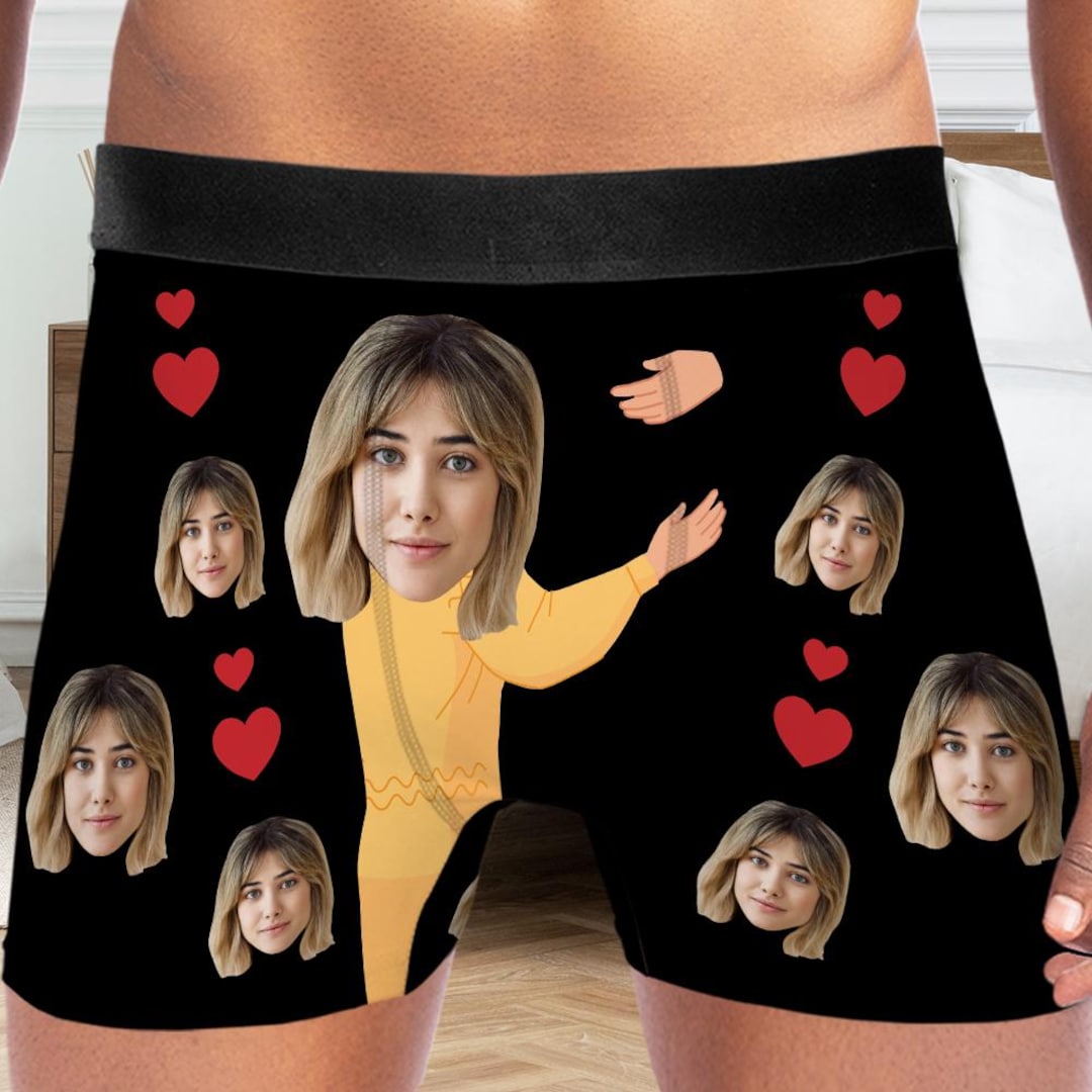 Personalized Photo Boxers, Face Underwear, Custom Men Underwear, Men's ...