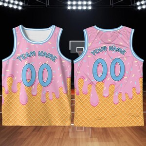 Personalized Ice Cream Drip Basketball Jersey, Custom Basketball Jersey ...
