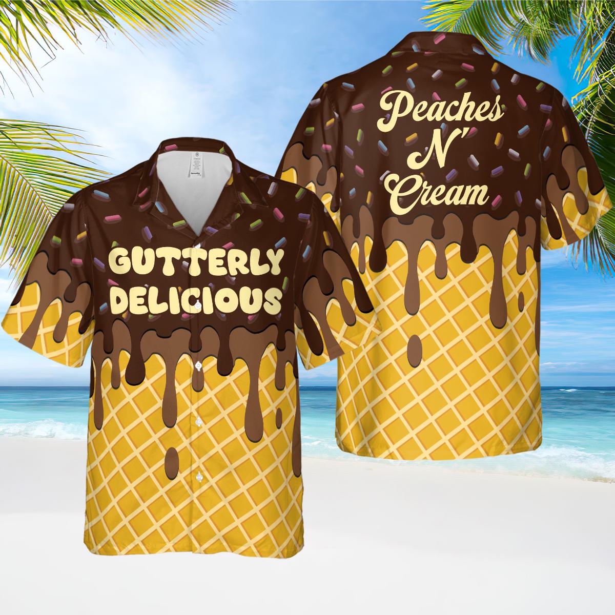 Personalized Bowling Ice Cream Drip Hawaiian Shirt, Custom Name Button ...