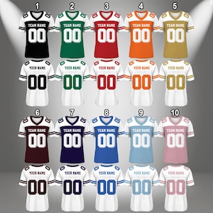 Personalized Football Jersey, Custom Team Name and Number, Game Day ...