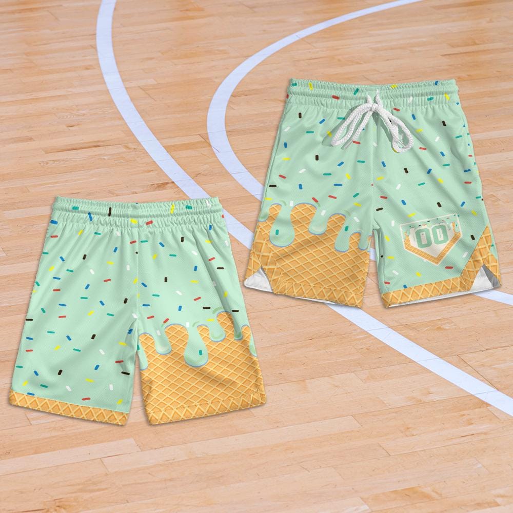 Ice Cream Drip Shorts, Youth Drip Baseball Shorts, Custom Jersey Shorts ...