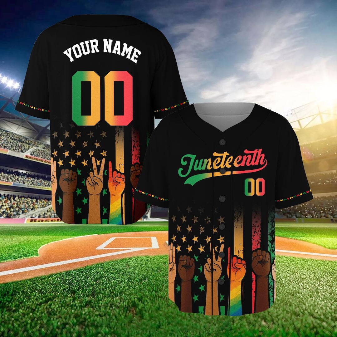 Personalized Juneteenth Baseball Jersey, Custom Baseball Jersey ...