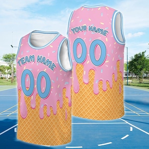 Personalized Ice Cream Drip Basketball Jersey, Custom Basketball Jersey ...