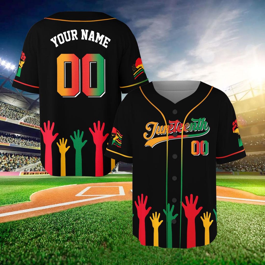 Personalized Juneteenth Baseball Jersey , Custom Baseball Jersey ...
