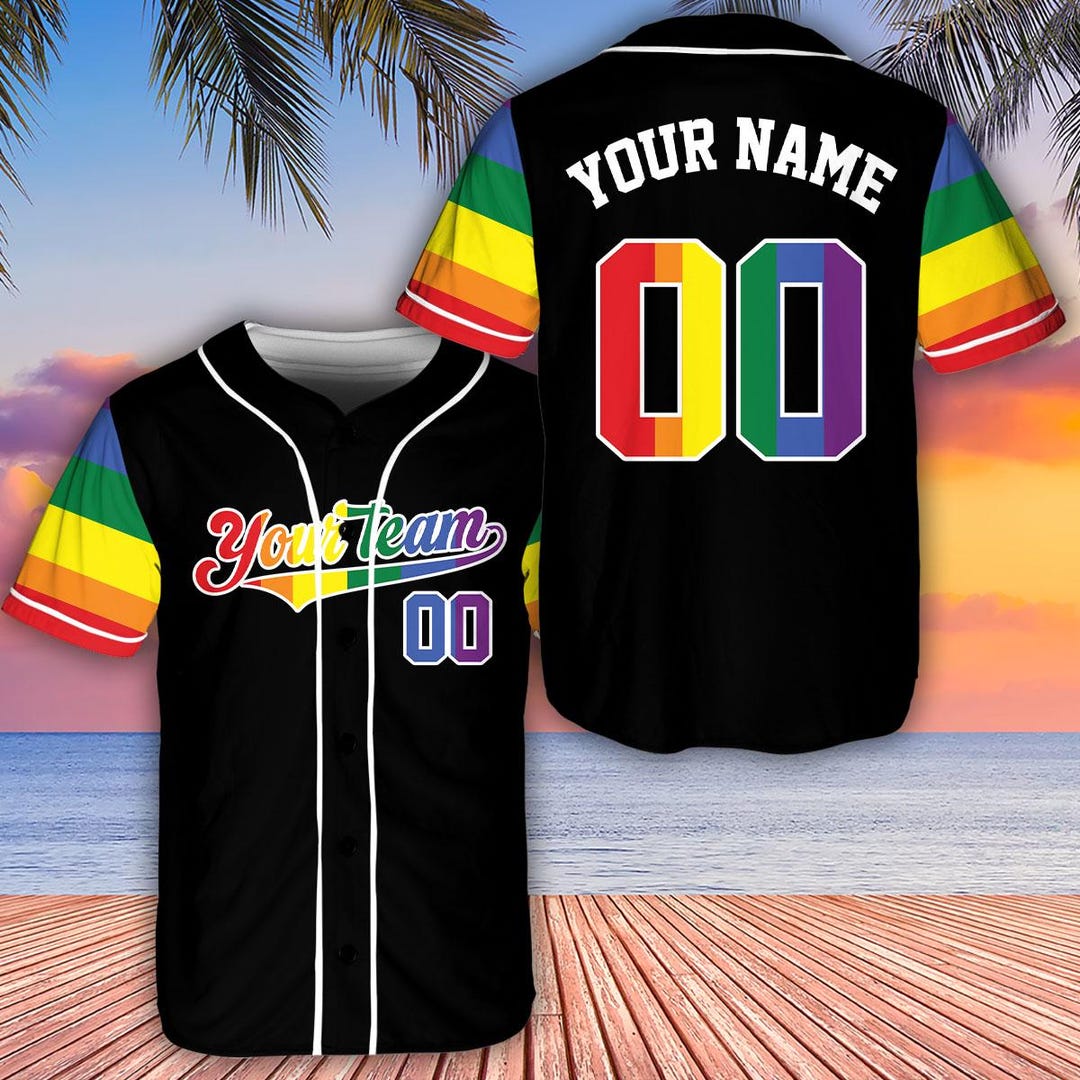Personalized Lgbt Team Matching Baseball Jersey, Custom Pride Month ...