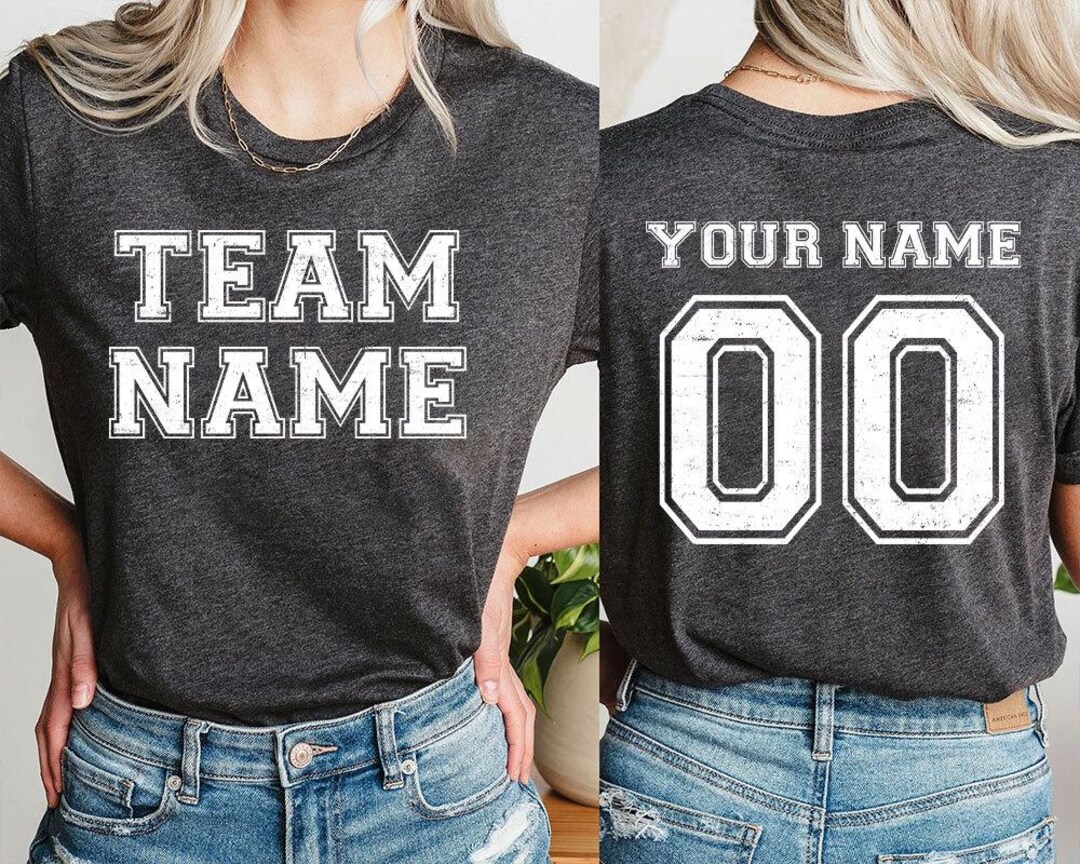 Custom Sports Shirt, Front Back Name and Number Shirt, Sport Tees, Your ...