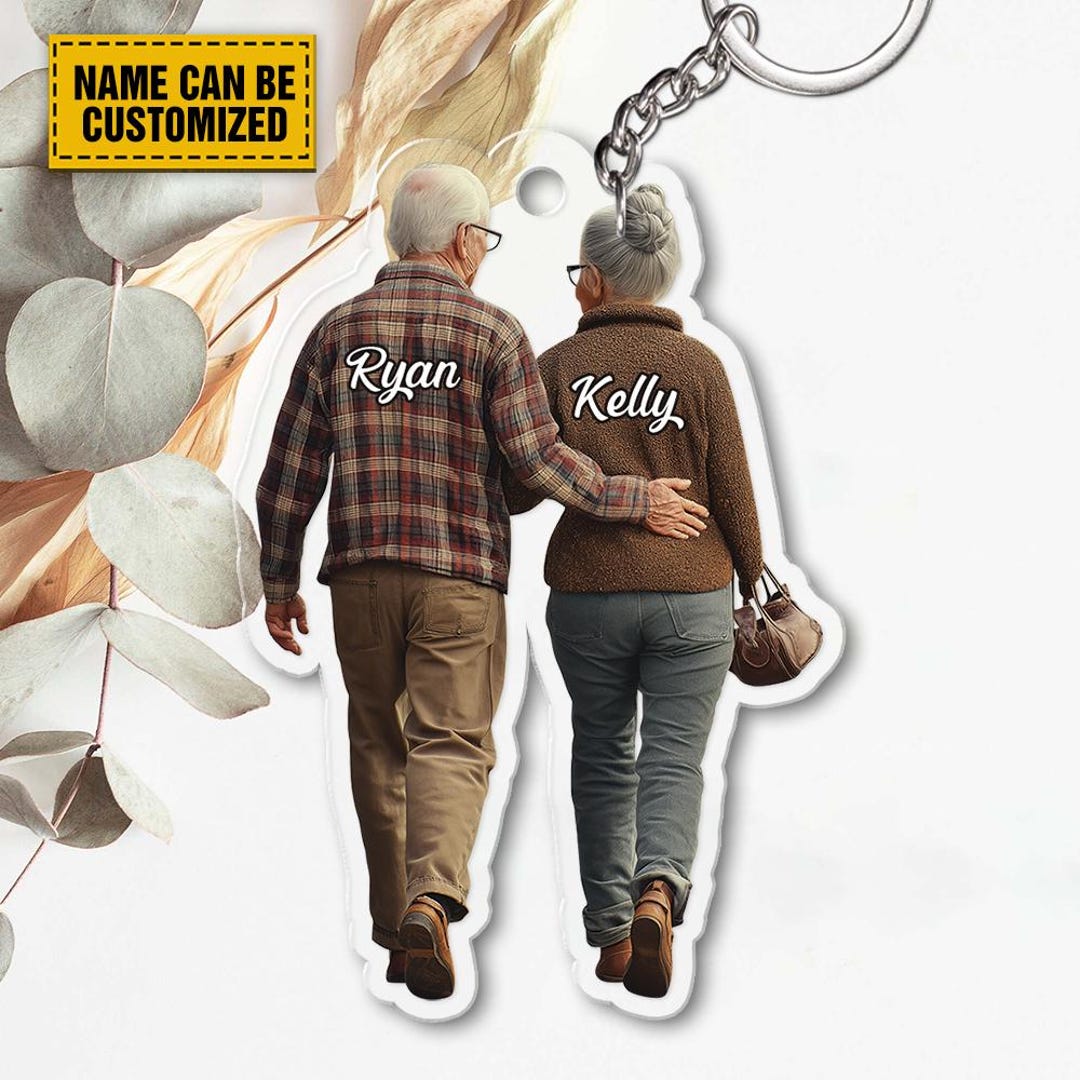 Personalized Couple Keychain, Custom Name, Valentine's Day Gift for ...