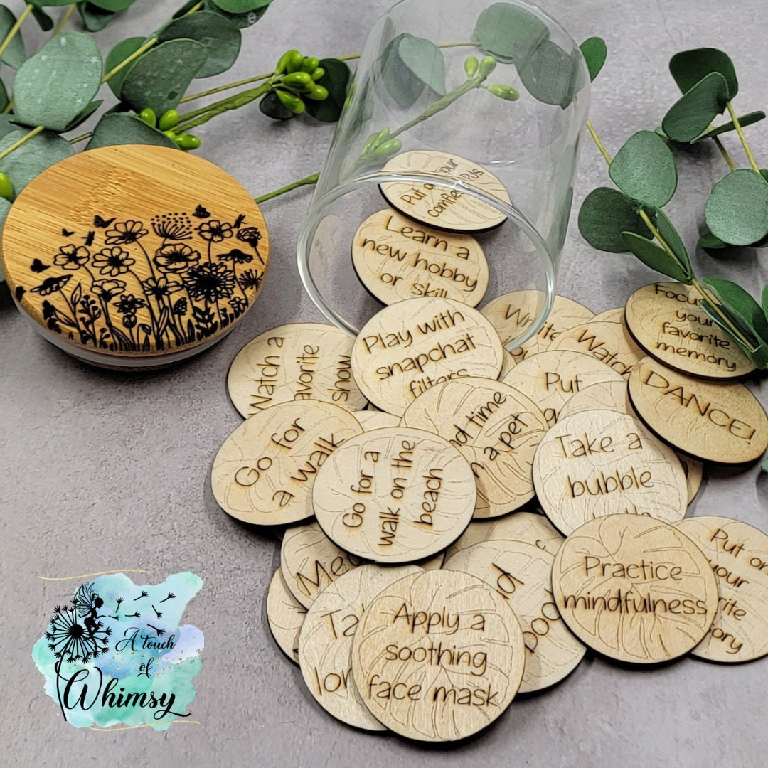 Self Care Mental Health & Wellness Daily Tokens Custom Personalized for ...