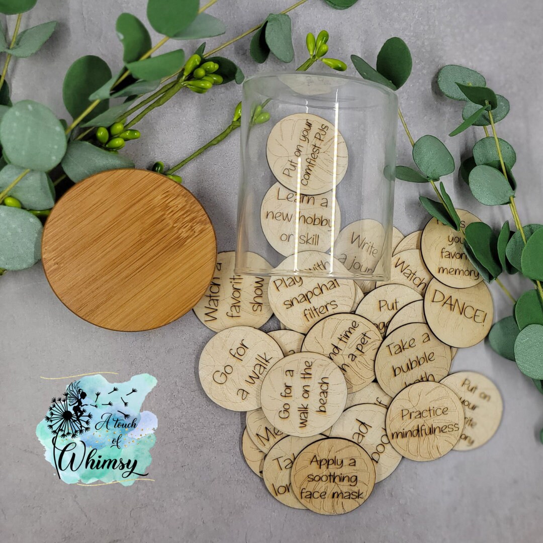 Self Care Mental Health & Wellness Daily Tokens Custom Personalized for ...