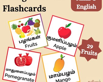 Bilingual Fruits Colouring/coloring Book Tamil & English for Preschool ...