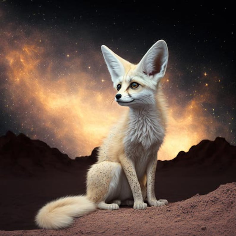 Cosmic Fennec Fox 2 Digital Art Print, AI Generated, Wall Art, AI Art ...