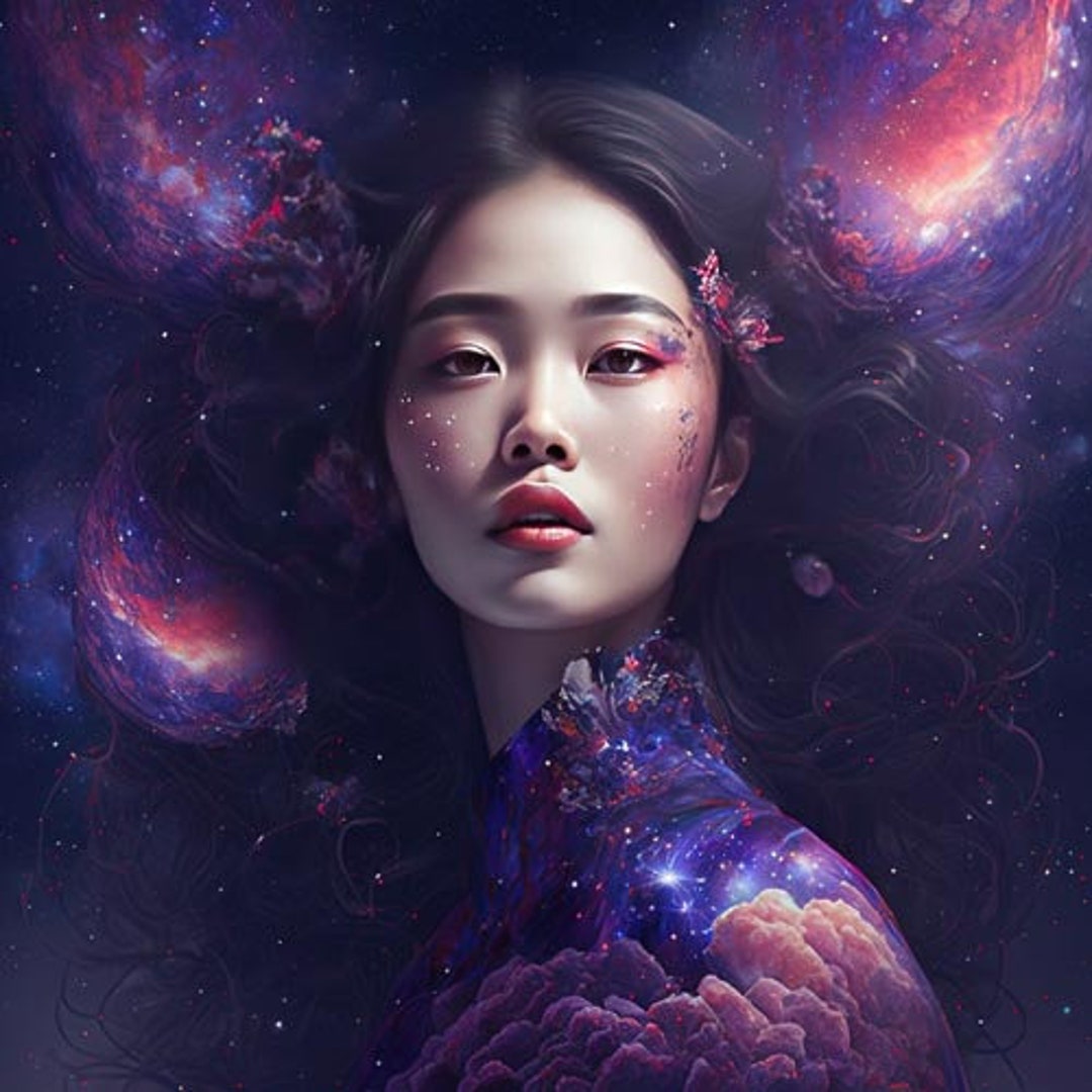 Cosmic Korean Woman 2 Digital Art Print, AI Generated, Wall Art, AI Art ... Cosmic Korean Woman 2 Digital Art Print, AI Generated, Wall Art, AI Art ...