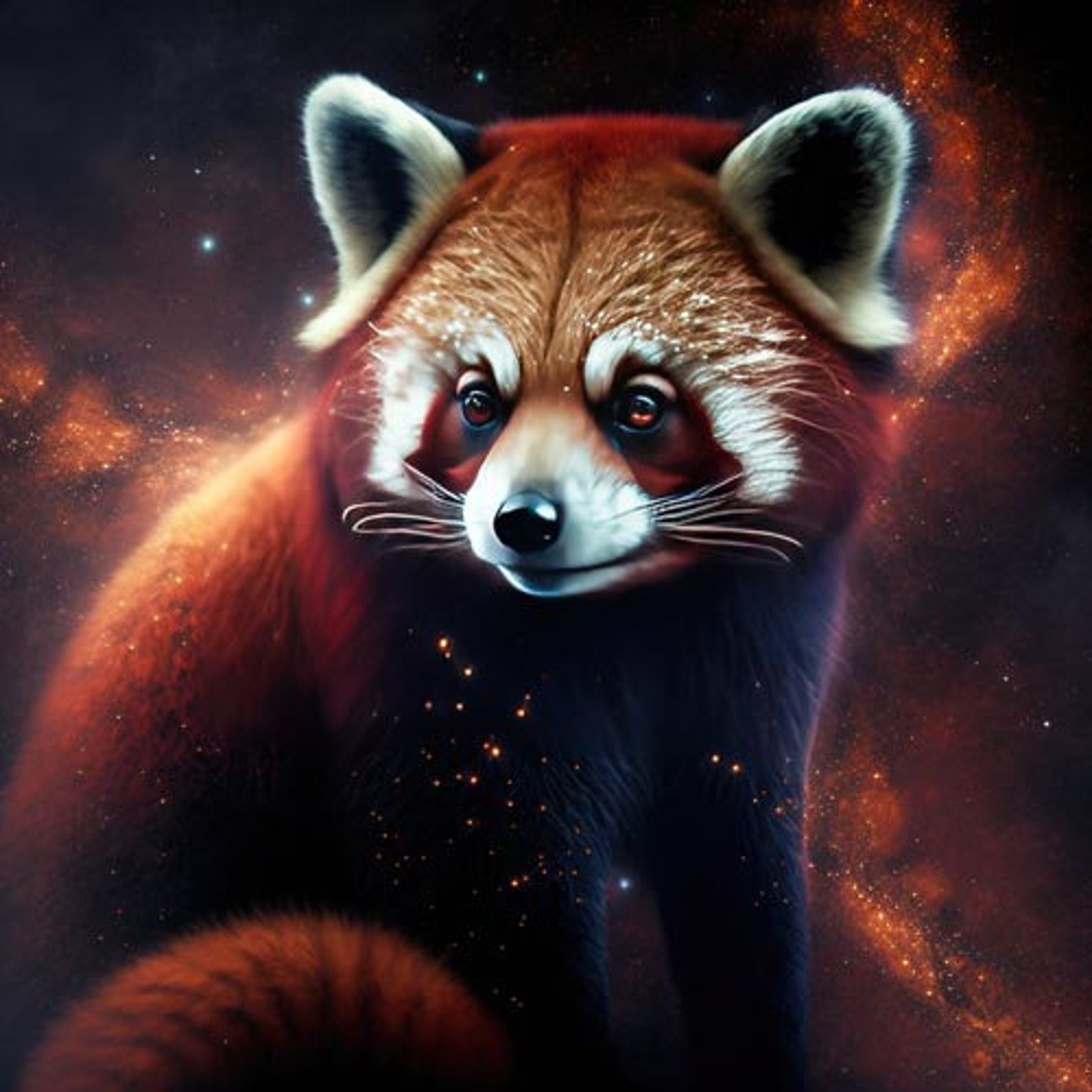 Cosmic Red Panda 2 Digital Art Print, AI Generated, Wall Art, AI Art ...