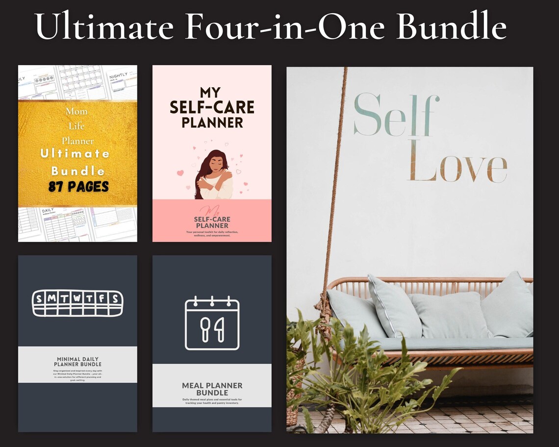 Ultimate Mom Life Planner Bundle | 4-in-1 Daily, Meal, Self-care ...