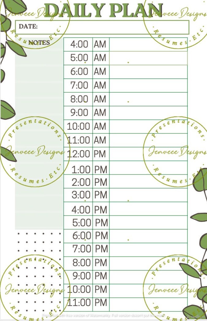 Daily Plan_plants - Etsy