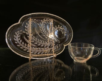 Homestead Snack Set by Federal Glass - Set of Four - Etsy