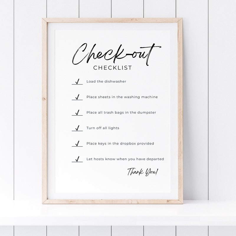 Airbnb Checkout List - Etsy