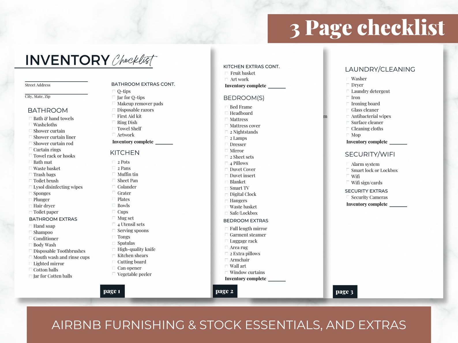Airbnb Inventory Checklist Template | Airbnb Host Checklist | Vacation ...