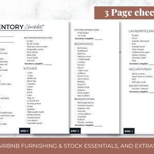 Airbnb Inventory Checklist Template | Airbnb Host Checklist | Vacation ...