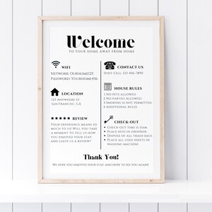 Airbnb Welcome Sign Template Canva | Airbnb Printable | Airbnb Sign ...