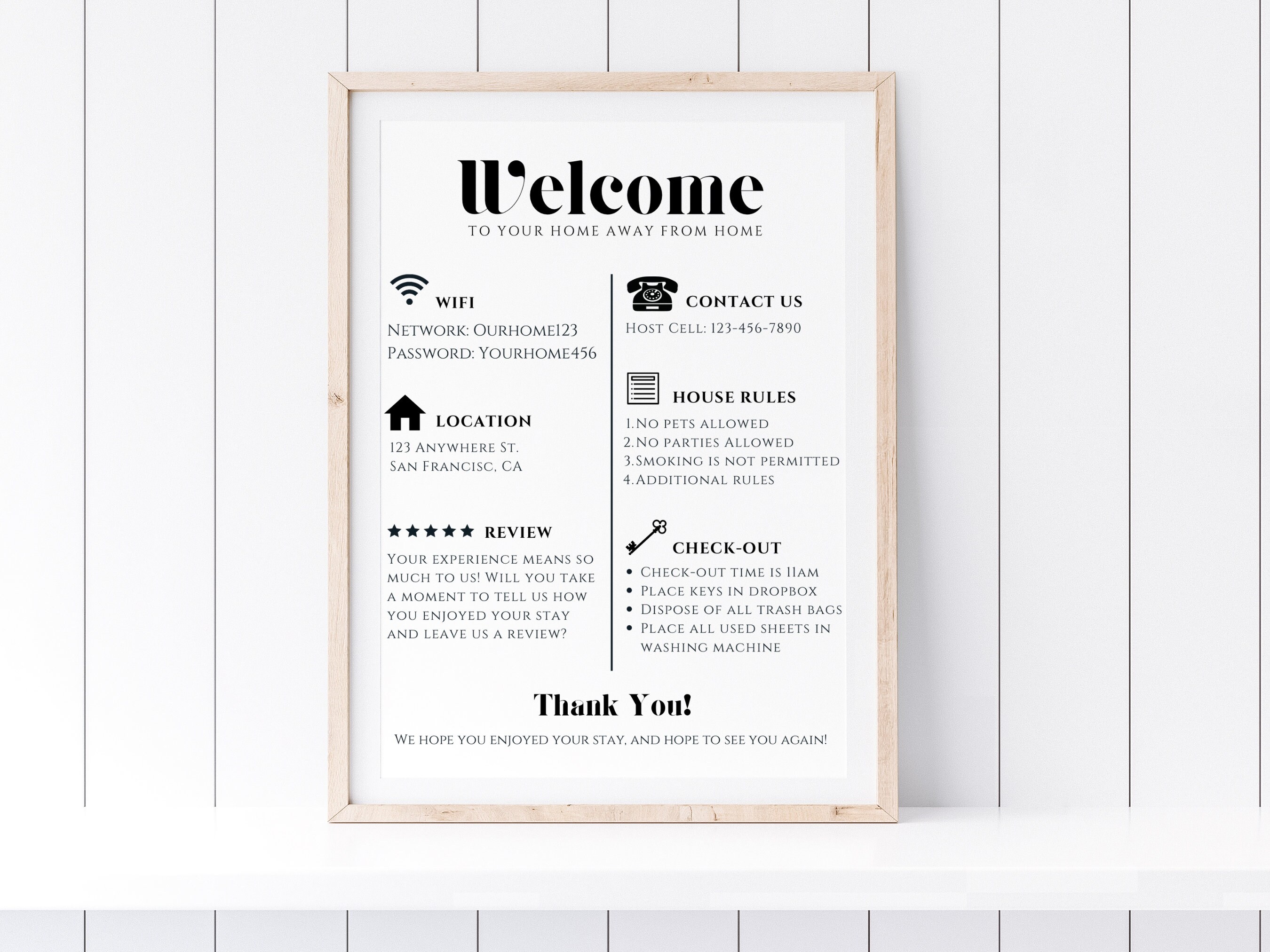 Airbnb Welcome Sign Template Canva | Airbnb Printable | Airbnb Sign ...