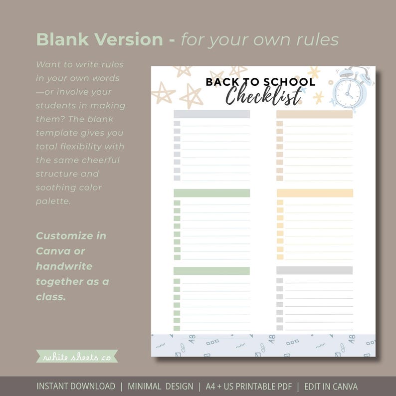 Editable Classroom Rules Poster: Printable Template for Teachers (PDF ...