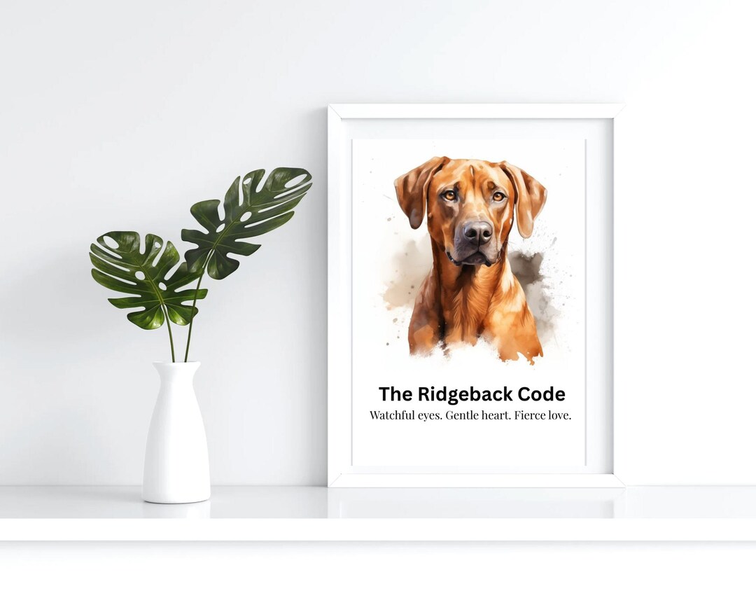Rhodesian Ridgeback Printable Wall Art | Watercolor Dog Portrait | Dog ...