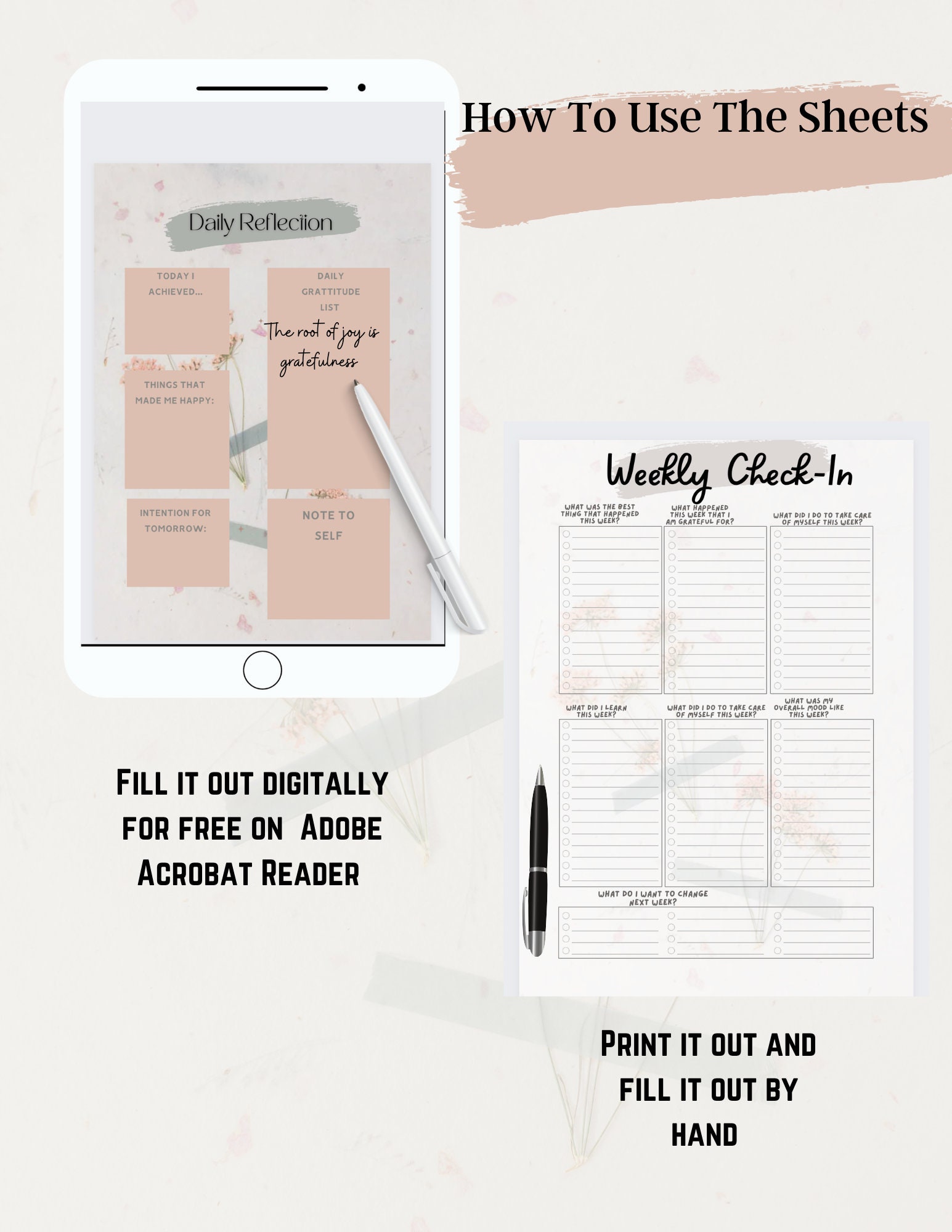 Self Care Journal, Printable Planner, Wellness Diary, Gratitude Daily ...