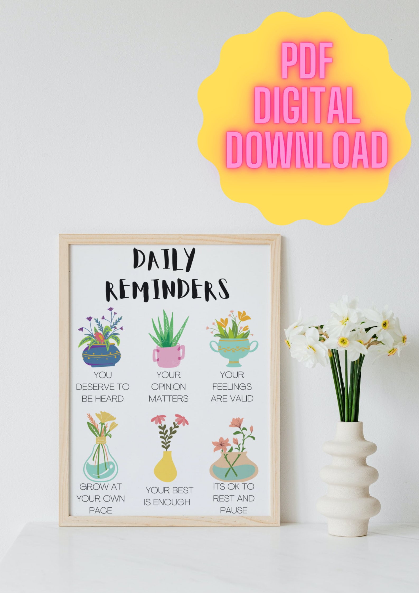 Gentle Reminders, Positive Affirmations, Digital Print Mental Health ... Gentle Reminders, Positive Affirmations, Digital Print Mental Health ...