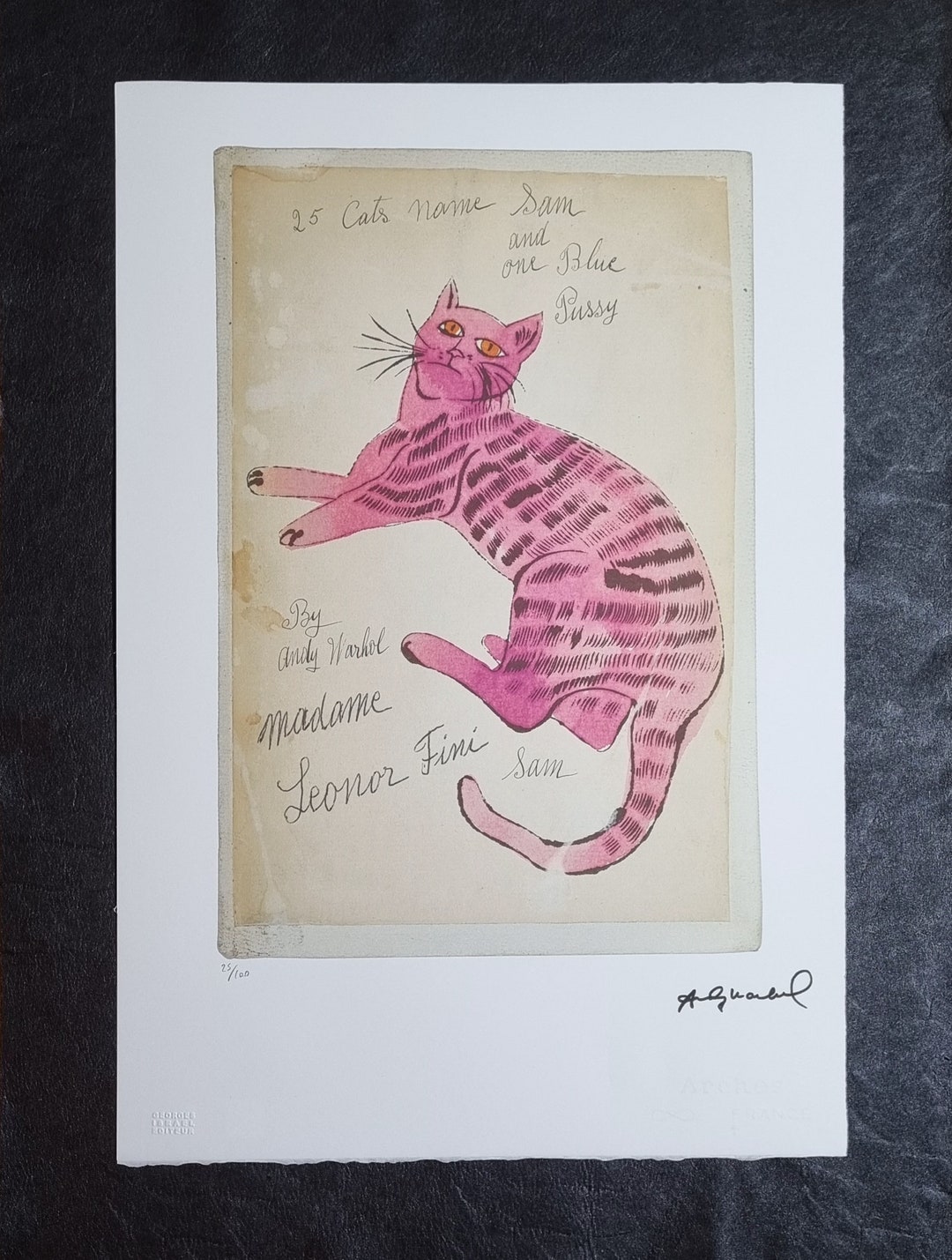 Andy Warhol sam the Cat Limited Edition. Size : 56 X 38.3 Cm. 15.07 X ...