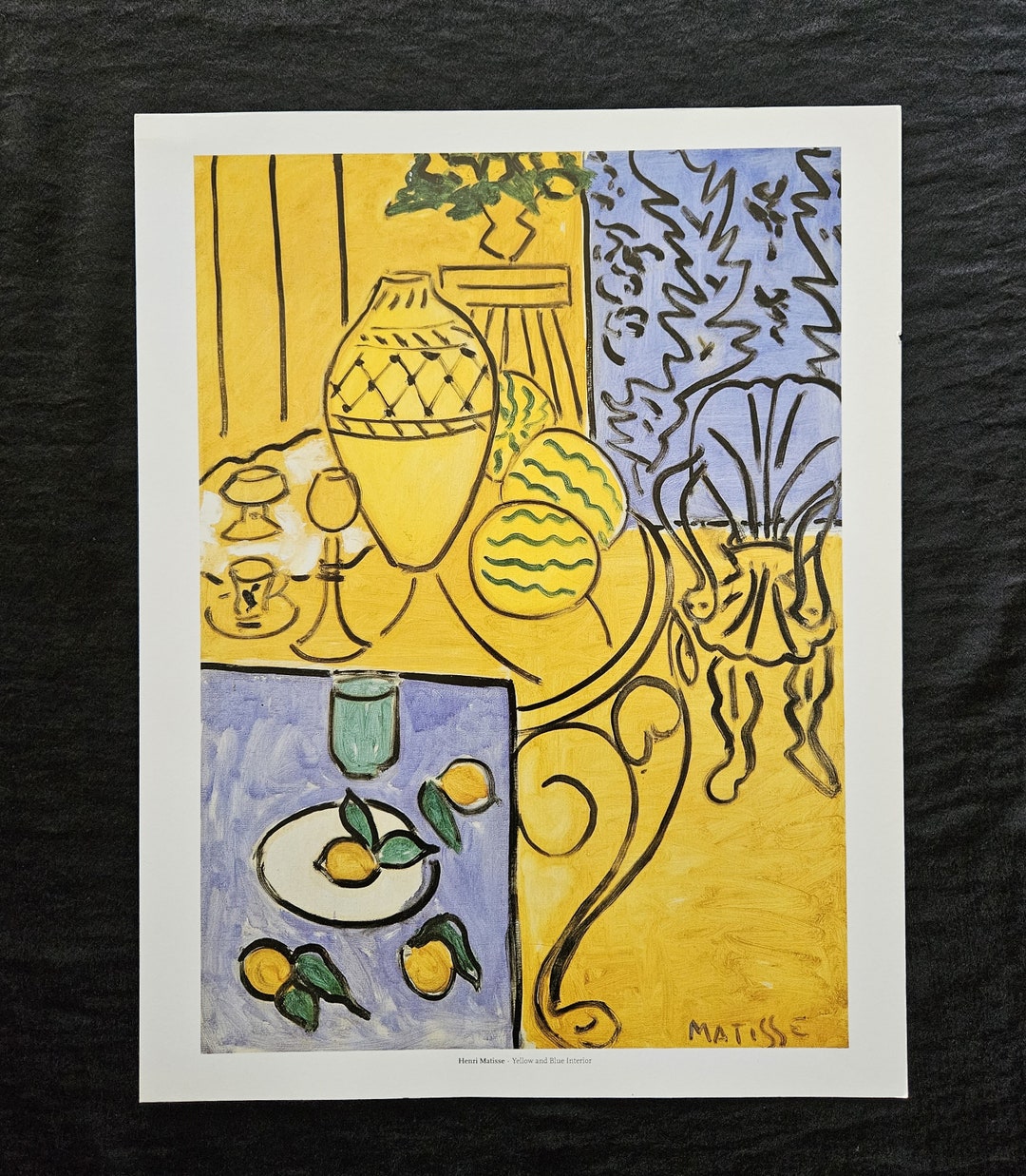 Henry Matisse "yellow, Blue Interior, 1946" on the Back, Copyright ...