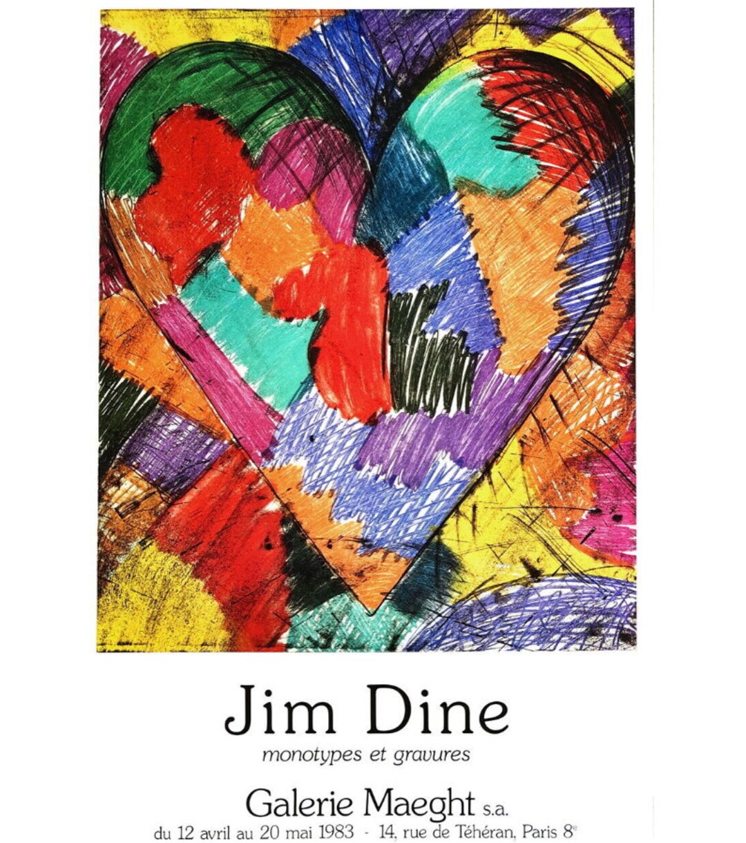 Jim Dine heart Color Offset Lithograph Poster Created for an Exhibition ...